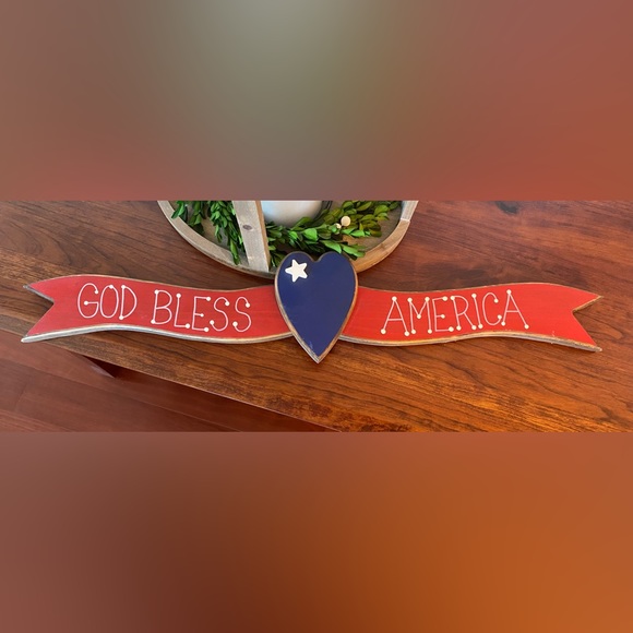 Accents | God Bless America Wooden Sign American Decorfourth Of July ...
